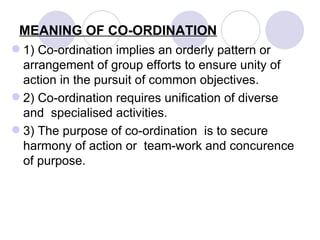 Co ordination & approaches to co-ordination | PPT