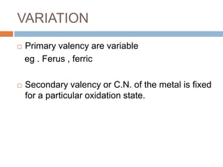Co ordination chemistry | PPTX