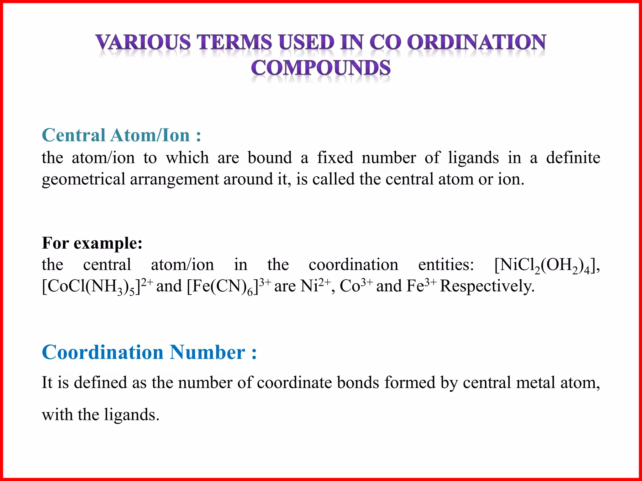 Co ordination compound | PPTX