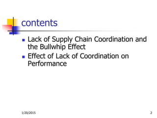 Lack Of Coordination