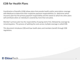 Coordination of Benefits and its implications to Health Plans | PPTX
