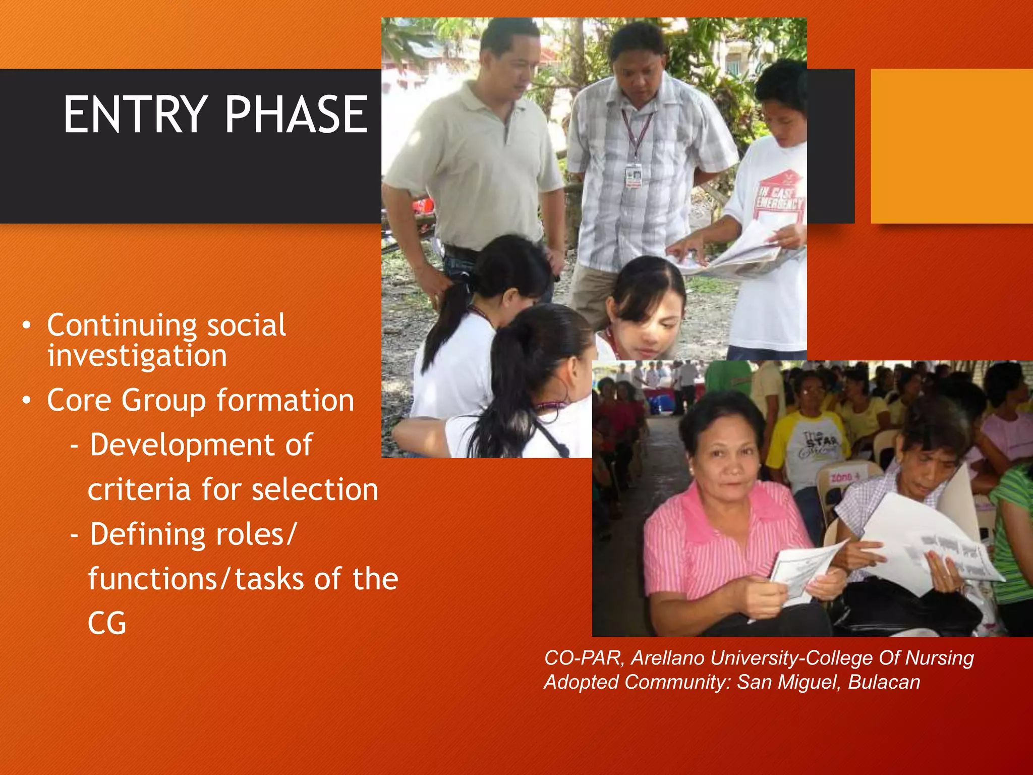 COMMUNITY ORGANIZING-PARTICIPATORY ACTION RESEARCH PROCESS | PPTX