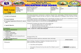 DLL- English 10 with Annotations, NEW DEPED | DOCX