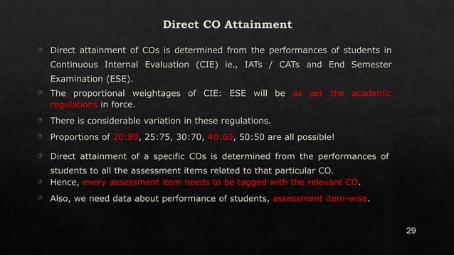 CO - PO Attainment - NBA - NAAC - Attainment Analysis | PPT