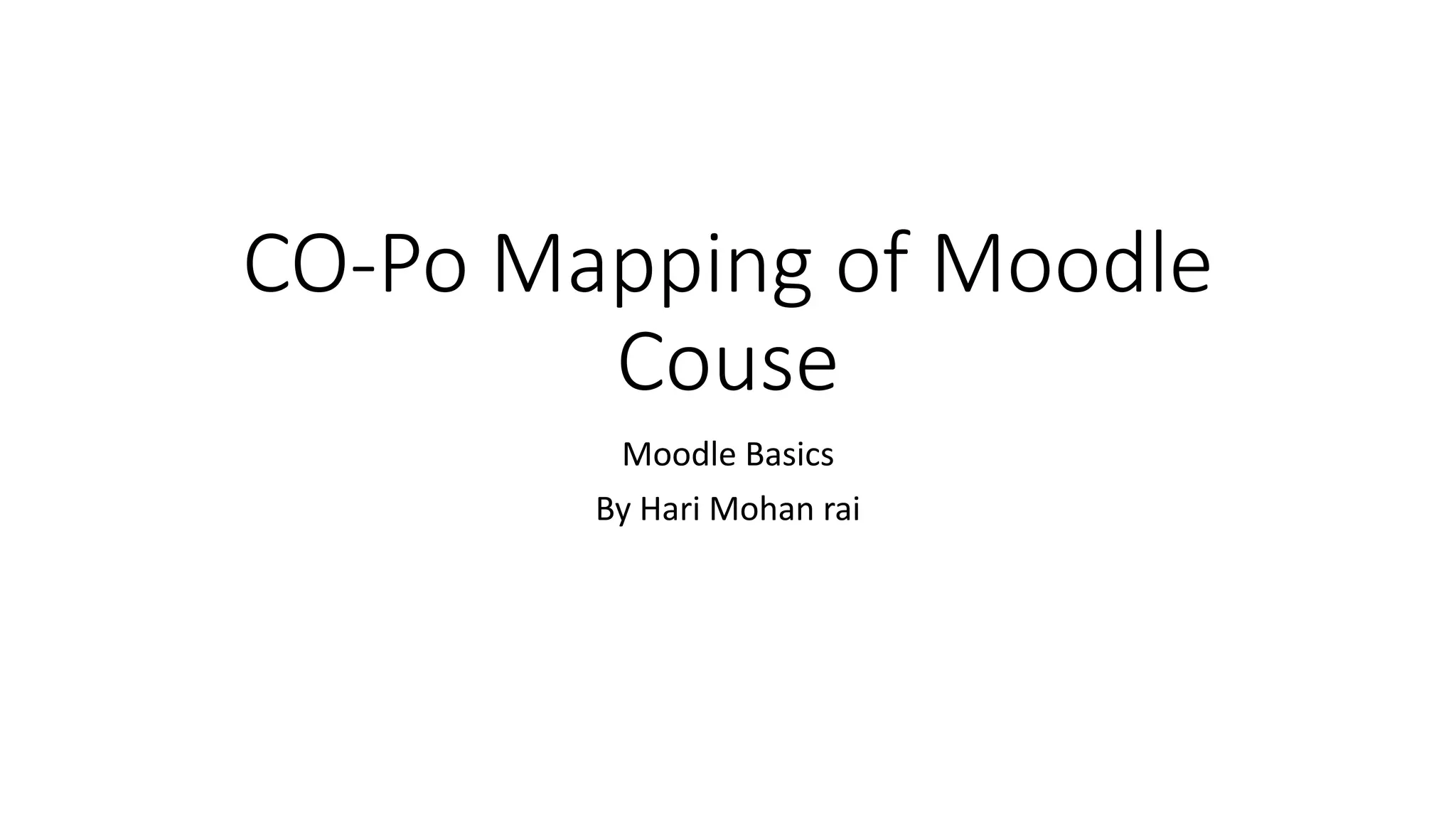 Co po mapping of moodle course | PPT