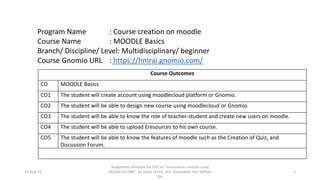 Co po mapping of moodle course | PDF