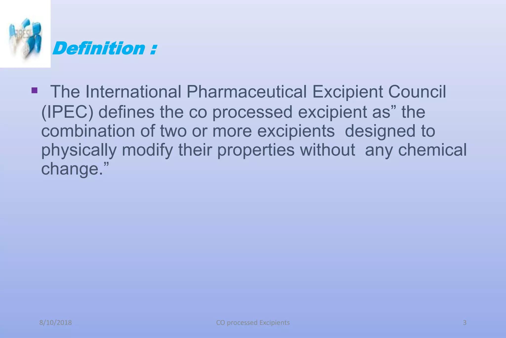 Co processed excipient | PPTX