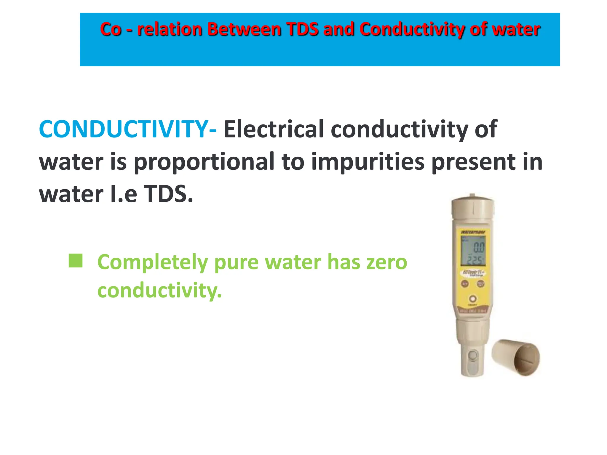 Co - relation b/w TDS and conductivity of water by Er. Dindyal Upadhyay ...