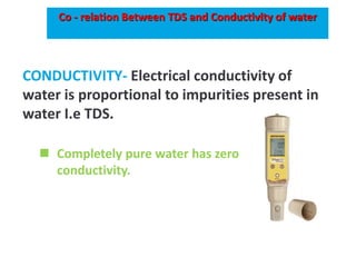 Co - relation b/w TDS and conductivity of water by Er. Dindyal Upadhyay ...