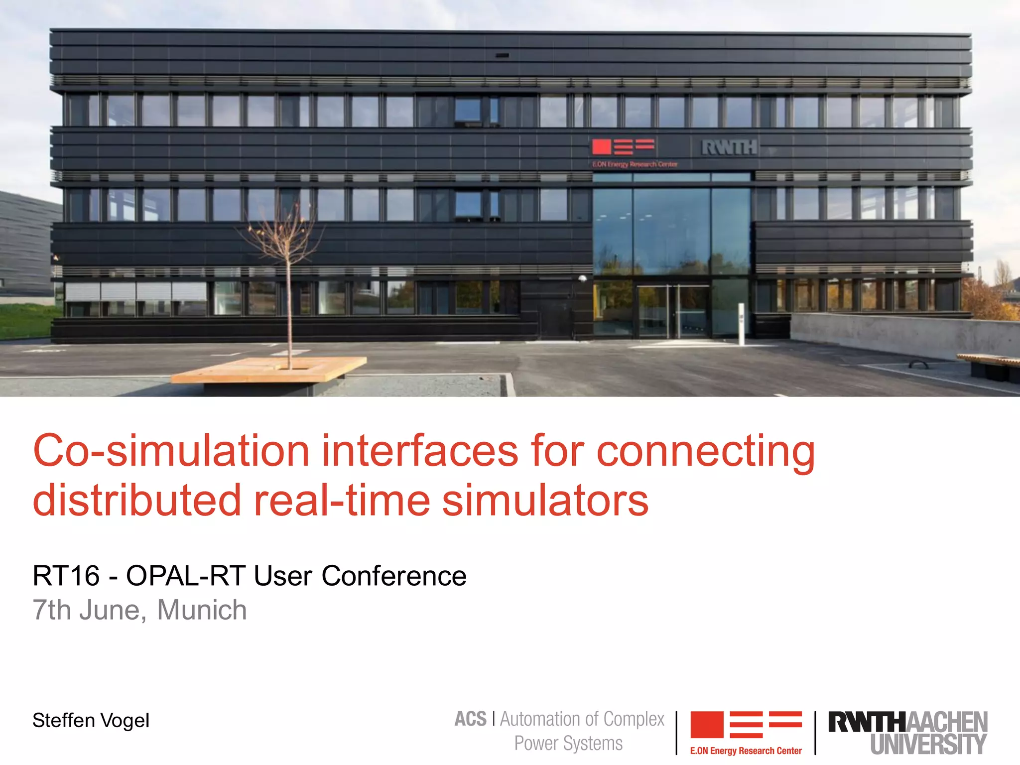 Co-simulation interfaces for connecting distributed real-time ...