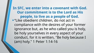 Covenant orientation talk singles for christ | PPTX