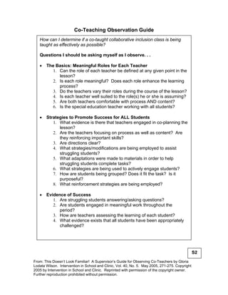 Co teaching-what-is-it-and-what-is-it-not | PDF | Education industry ...