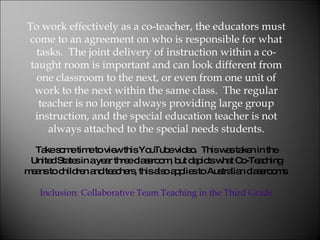 Co-teaching in Australian schools. | PPT