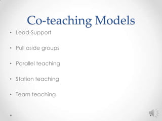 Co teaching in the middle school classroom | PPTX