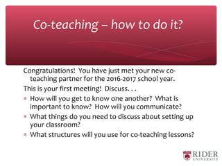 Co-Teaching Meeting the Needs of all Students | PPT