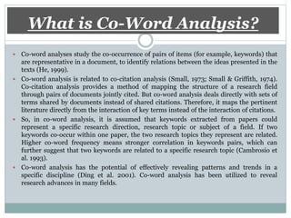 Co word analysis | PPTX