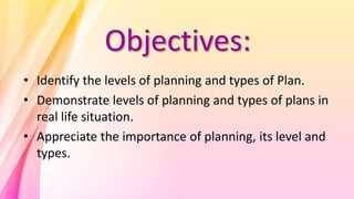 organization and management lesson on Planning | PPTX