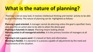 organization and management lesson on Planning | PPTX
