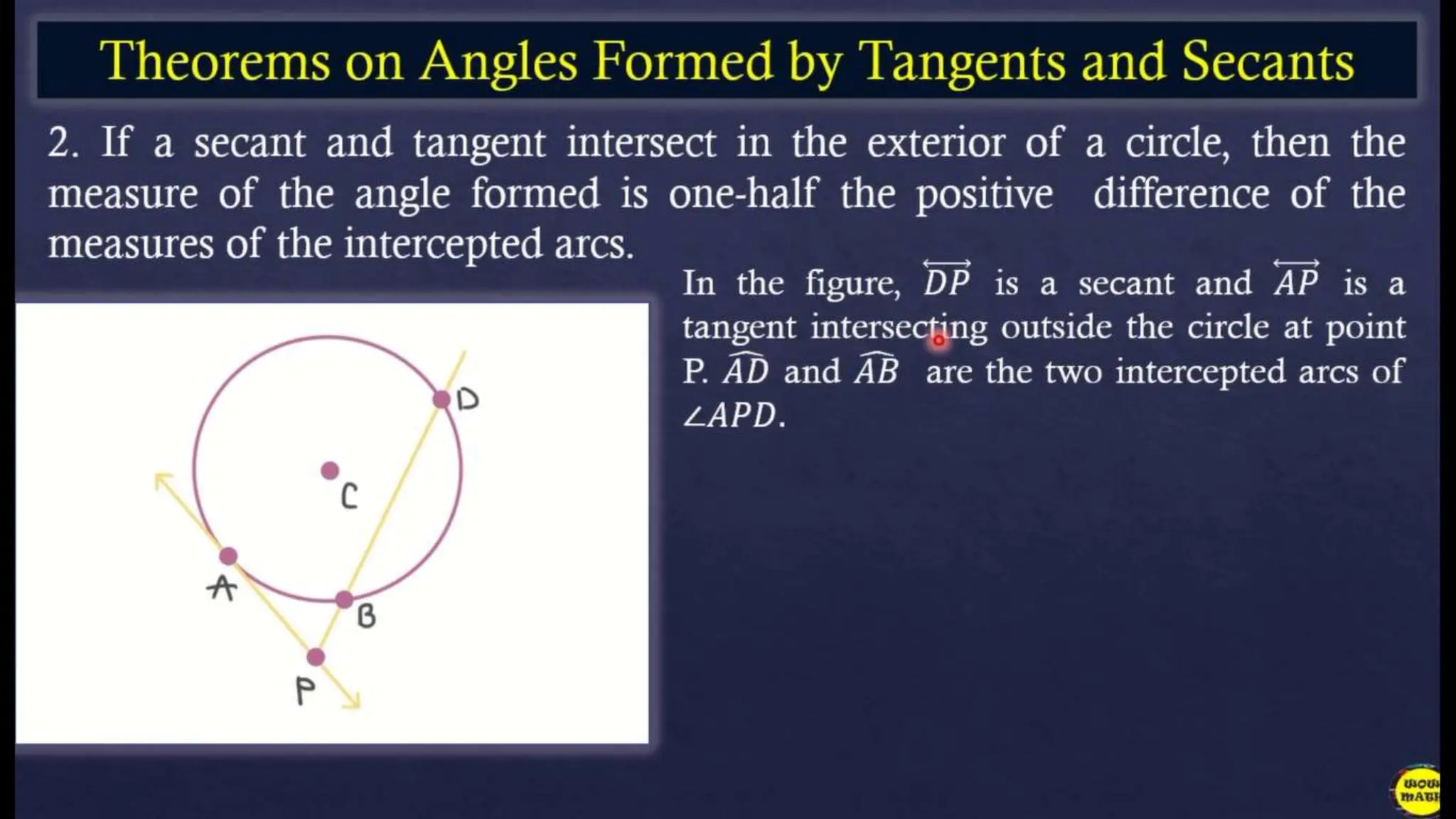 Tangents, Secants, Segments and Sector of a Circle pptx | PPTX