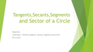 Tangents, Secants, Segments and Sector of a Circle pptx | PPTX