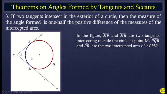 Tangents, Secants, Segments and Sector of a Circle pptx | PPTX