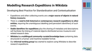 Modelling Research Expeditions in Wikidata: Best Practice for Standardisation and ...