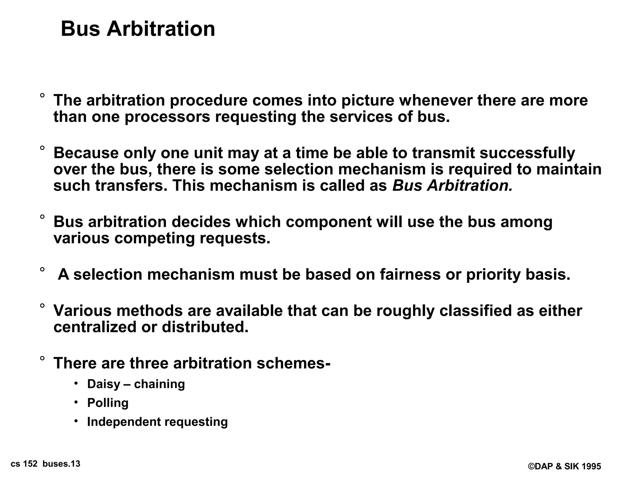Arbitration in computer organization | PPT
