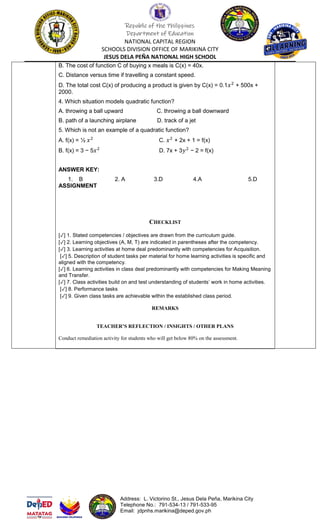lesson plan in math 9 | DOCX