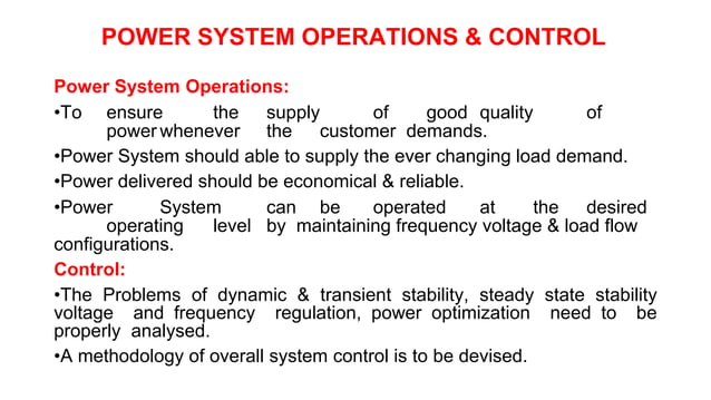 CO1 Power System Operation and Control BASICS .ppt