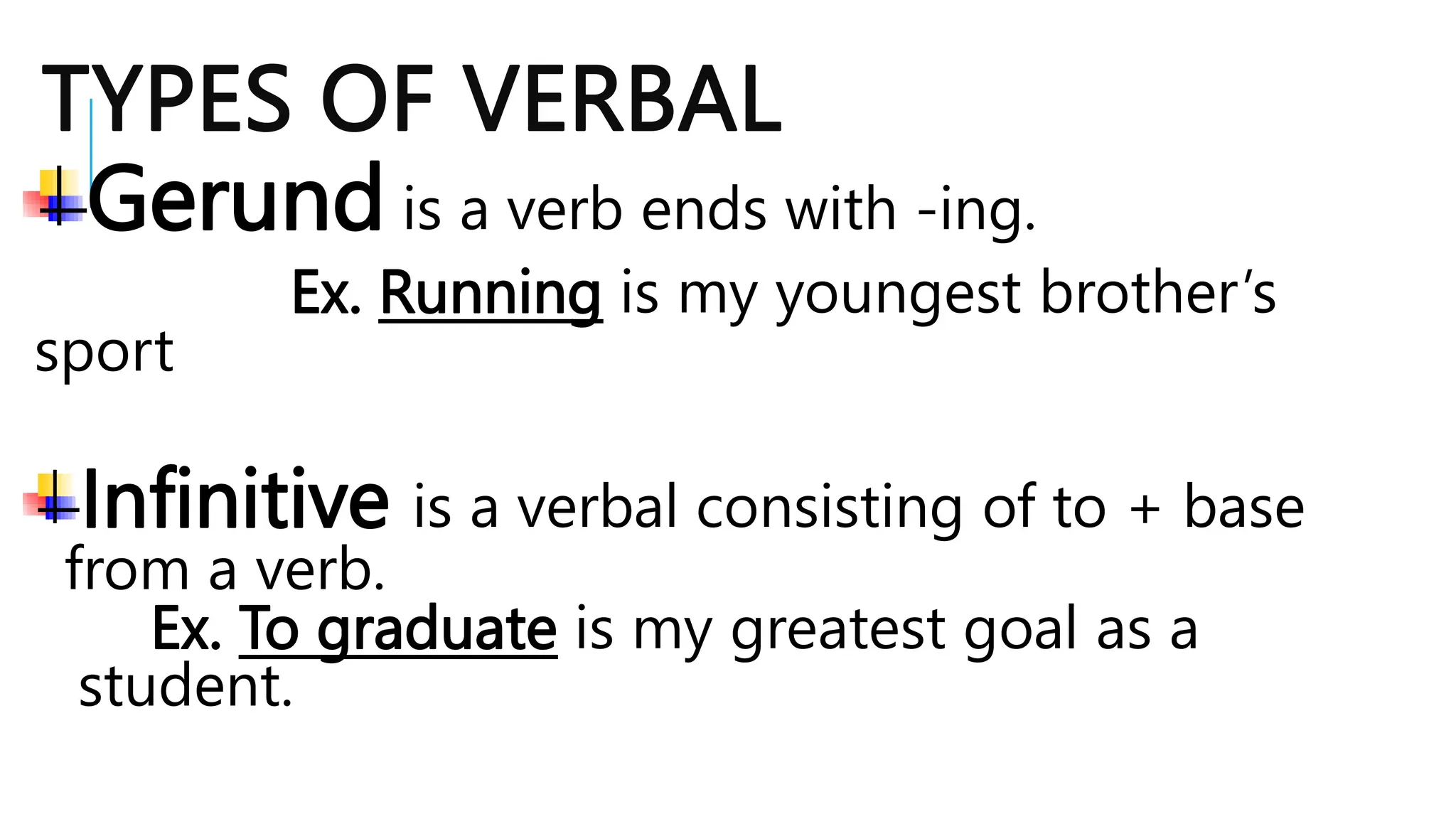 types of verbal, participle, gerund, , | PPT