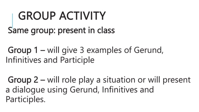 types of verbal, participle, gerund, , | PPT