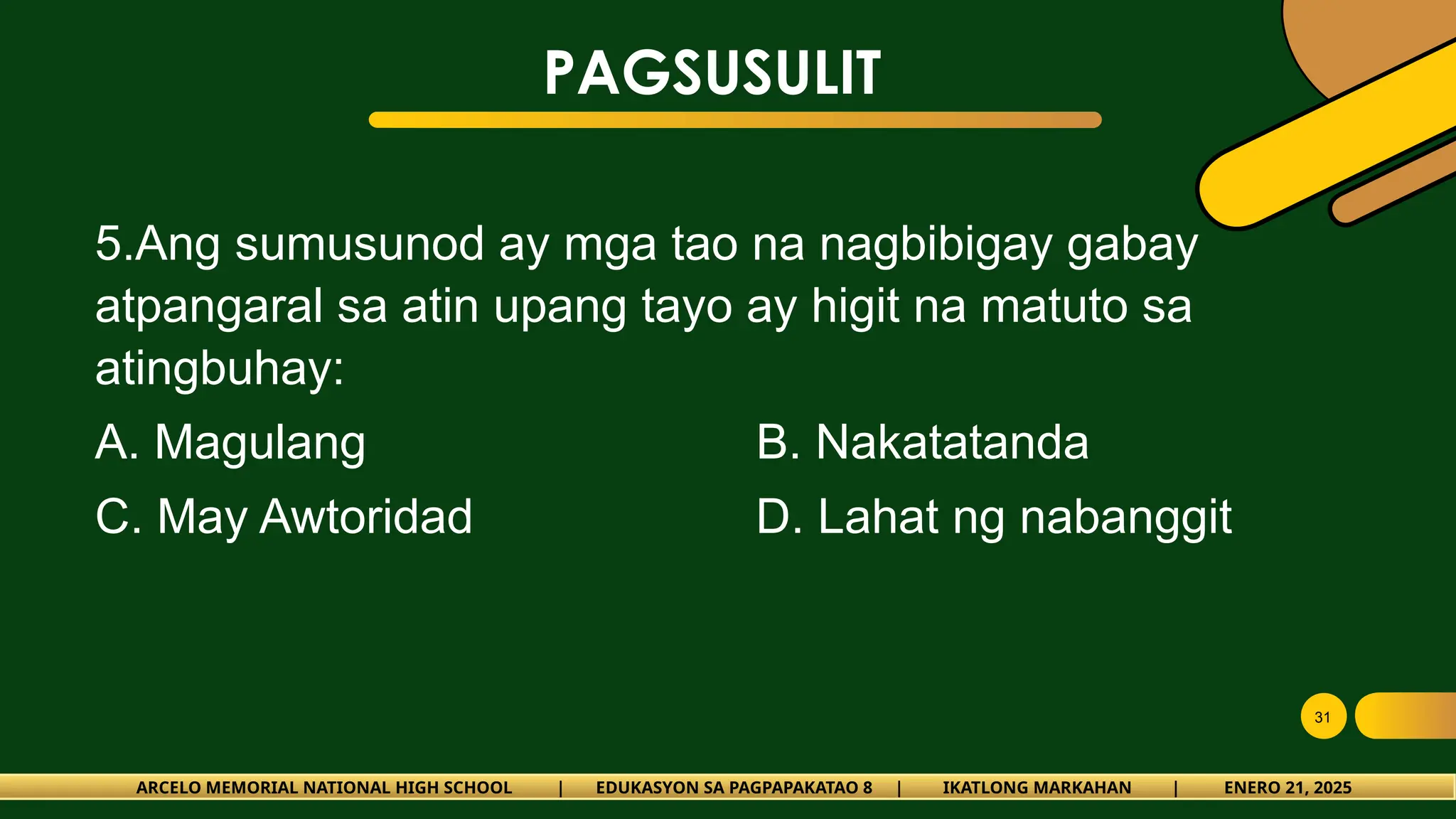 Mga Paraan sa Paggalang sa Magulang, Awtoridad at Nakakatanda | PPTX