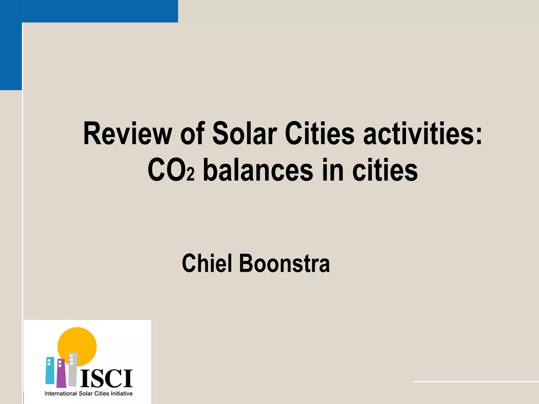Co2 Balances in Cities | Chiel Boonstra | PPT | Environmental Services ...