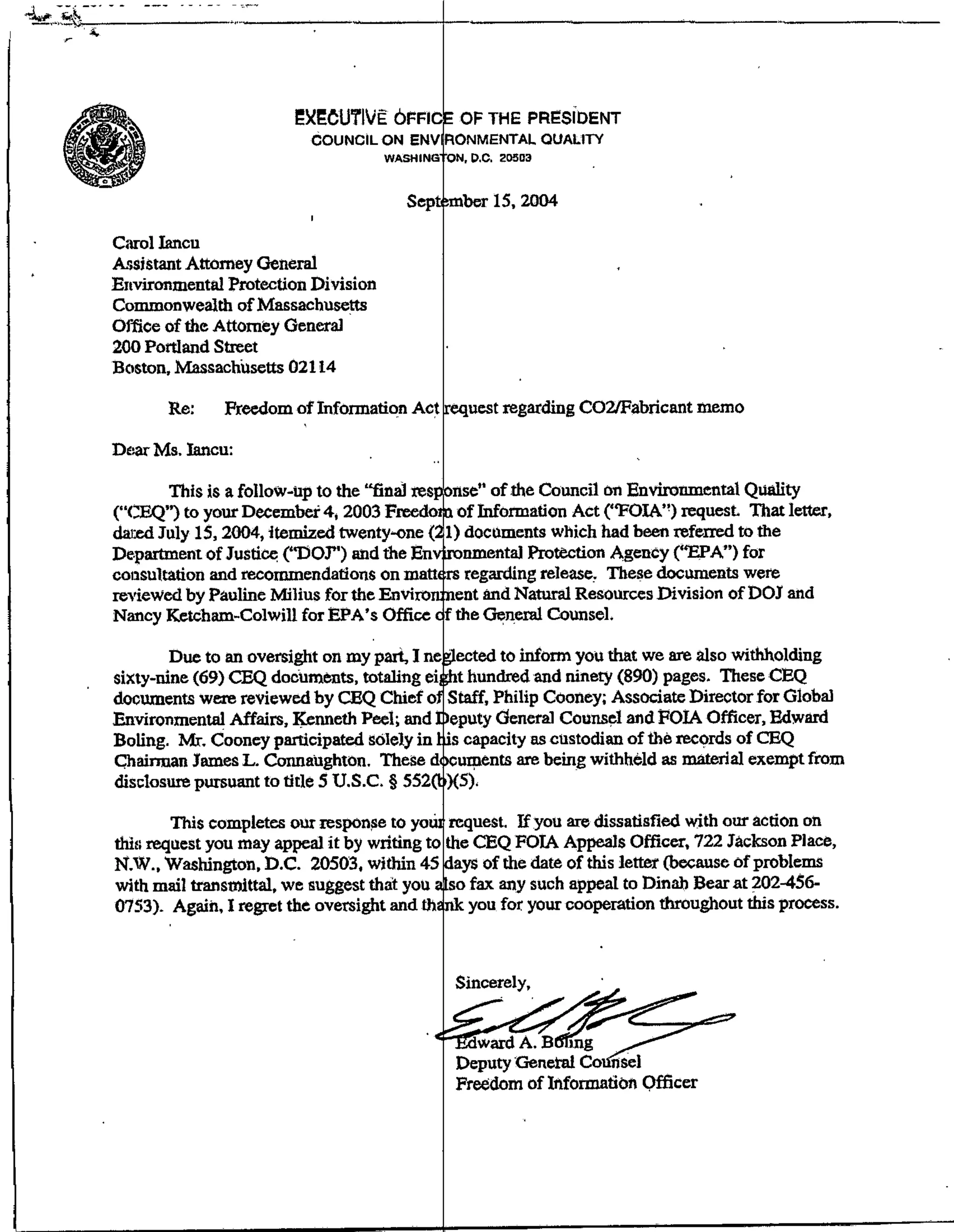 EPA CAA Follow Up Response Letter to FOIA | PDF