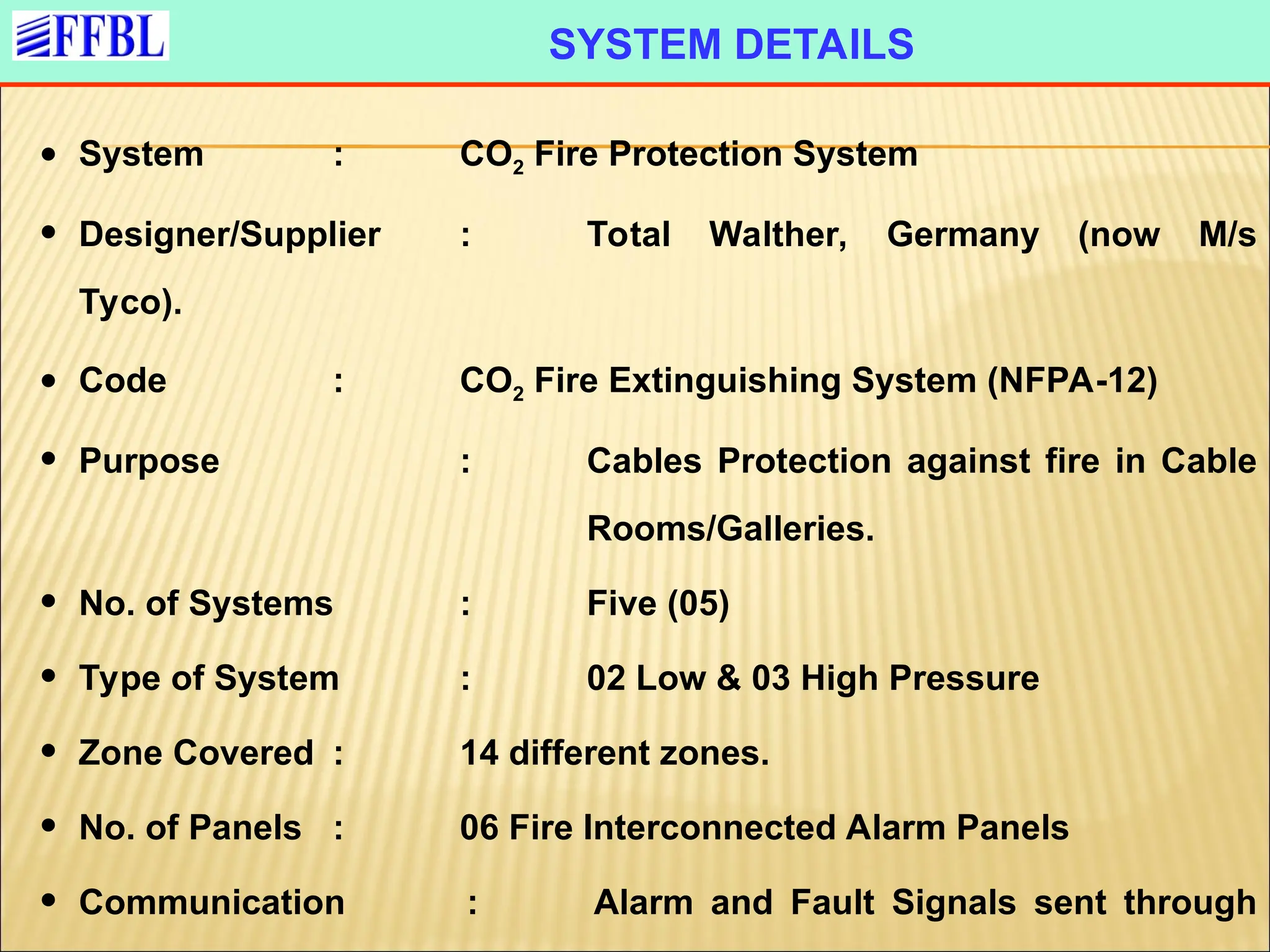 CO2 Fire Protection System for industries.ppt
