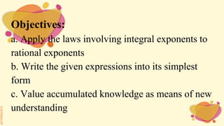 2nd quarter CO for mathematics IX (Zero, Negative, and Rational ...