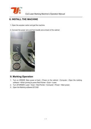 Co2 laser marking machine's operation manual | PDF