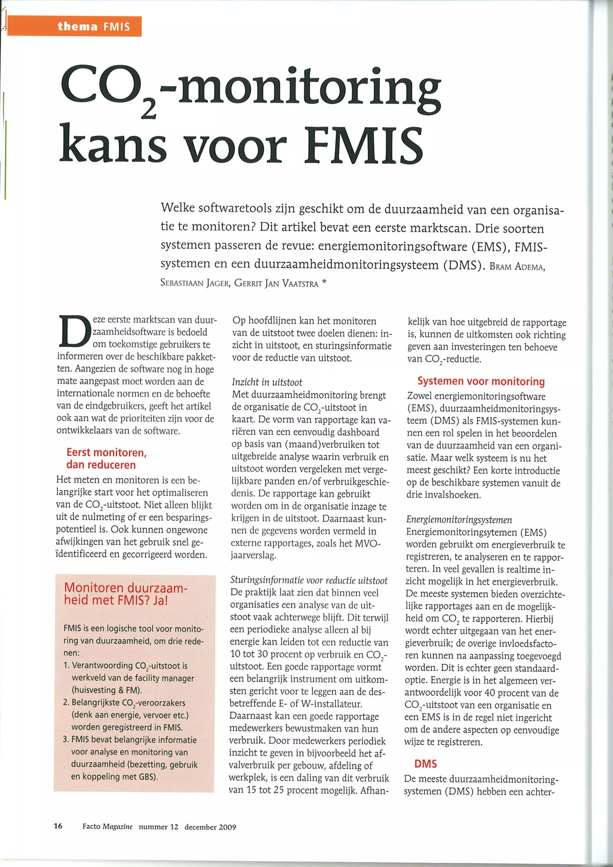 Co2 Monitoring Kans Voor Fmis | PDF
