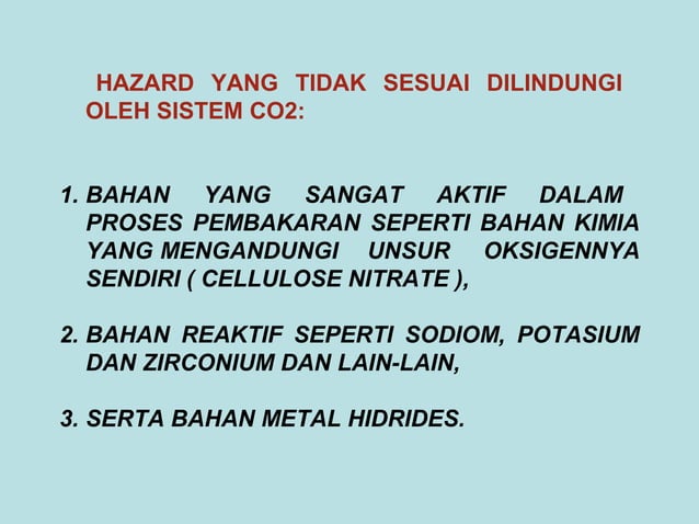 Sistem pemadam api jenis Co2 system | PPT