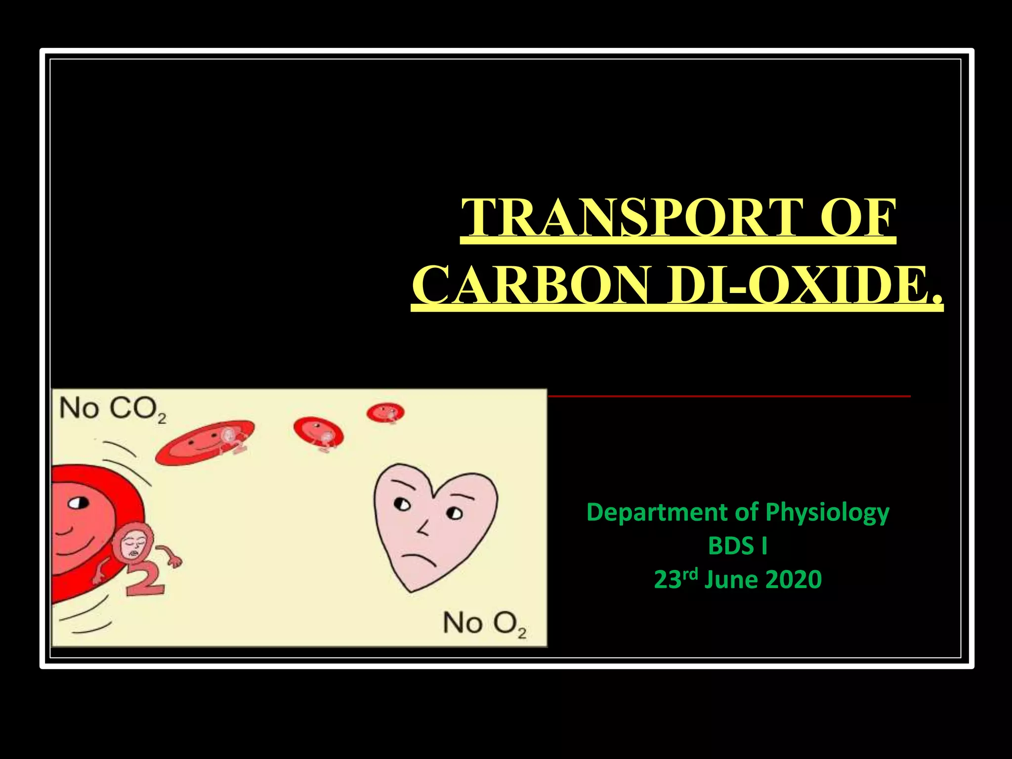 Transport of carbon dioxide | PPTX
