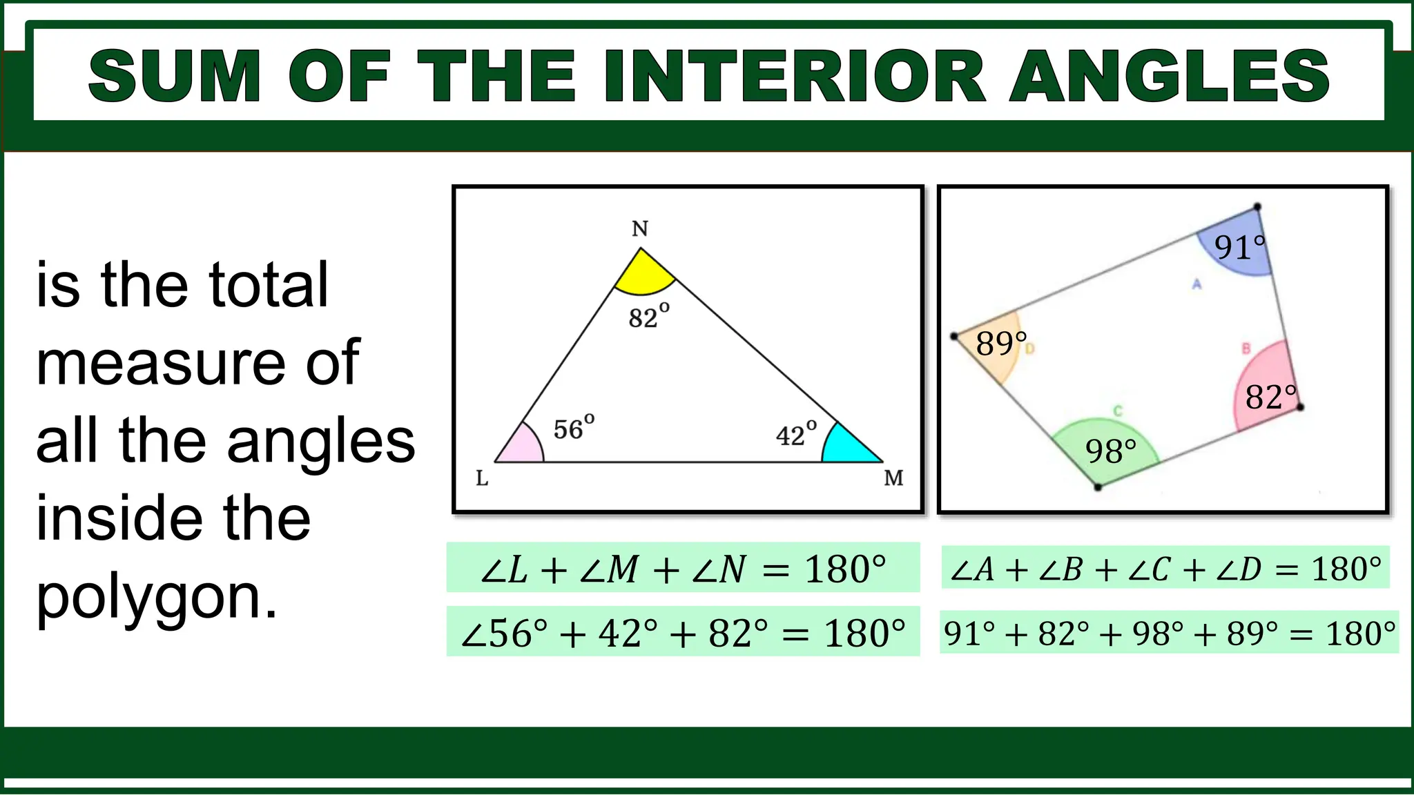 MATHEMATICS 7-SUM OF THE INTERIOR ANGLES | PPTX