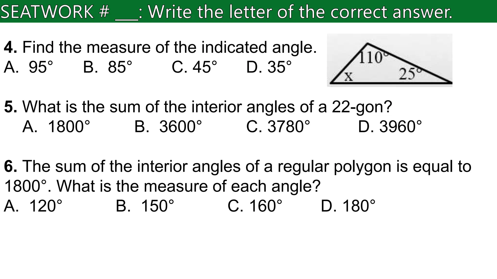 MATHEMATICS 7-SUM OF THE INTERIOR ANGLES | PPTX