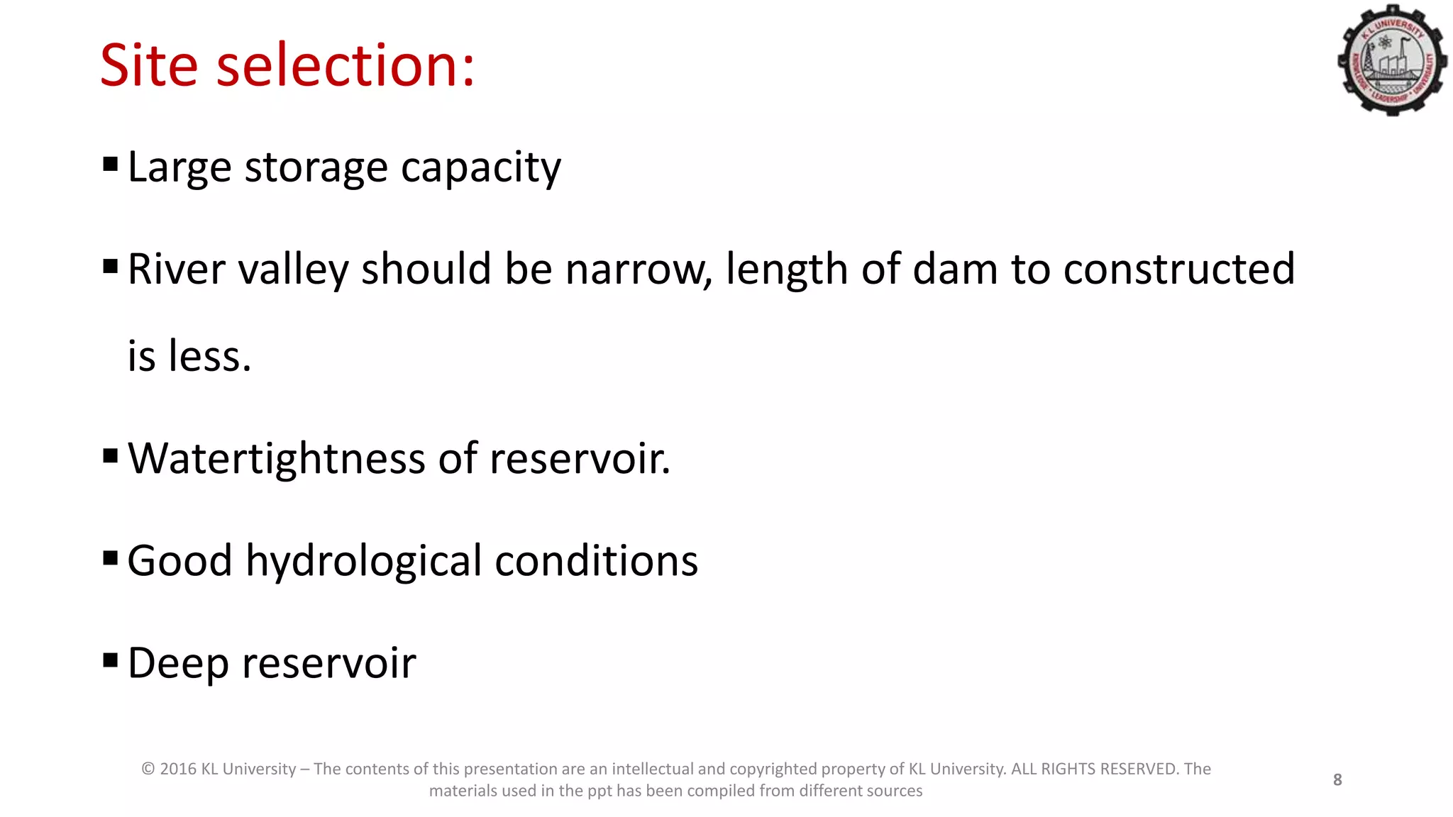 Reservoir Planning | PPTX