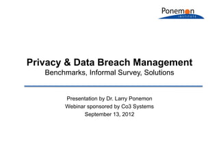 Privacy & Data Breach Management | PDF | Computer Software and Applications | Computing