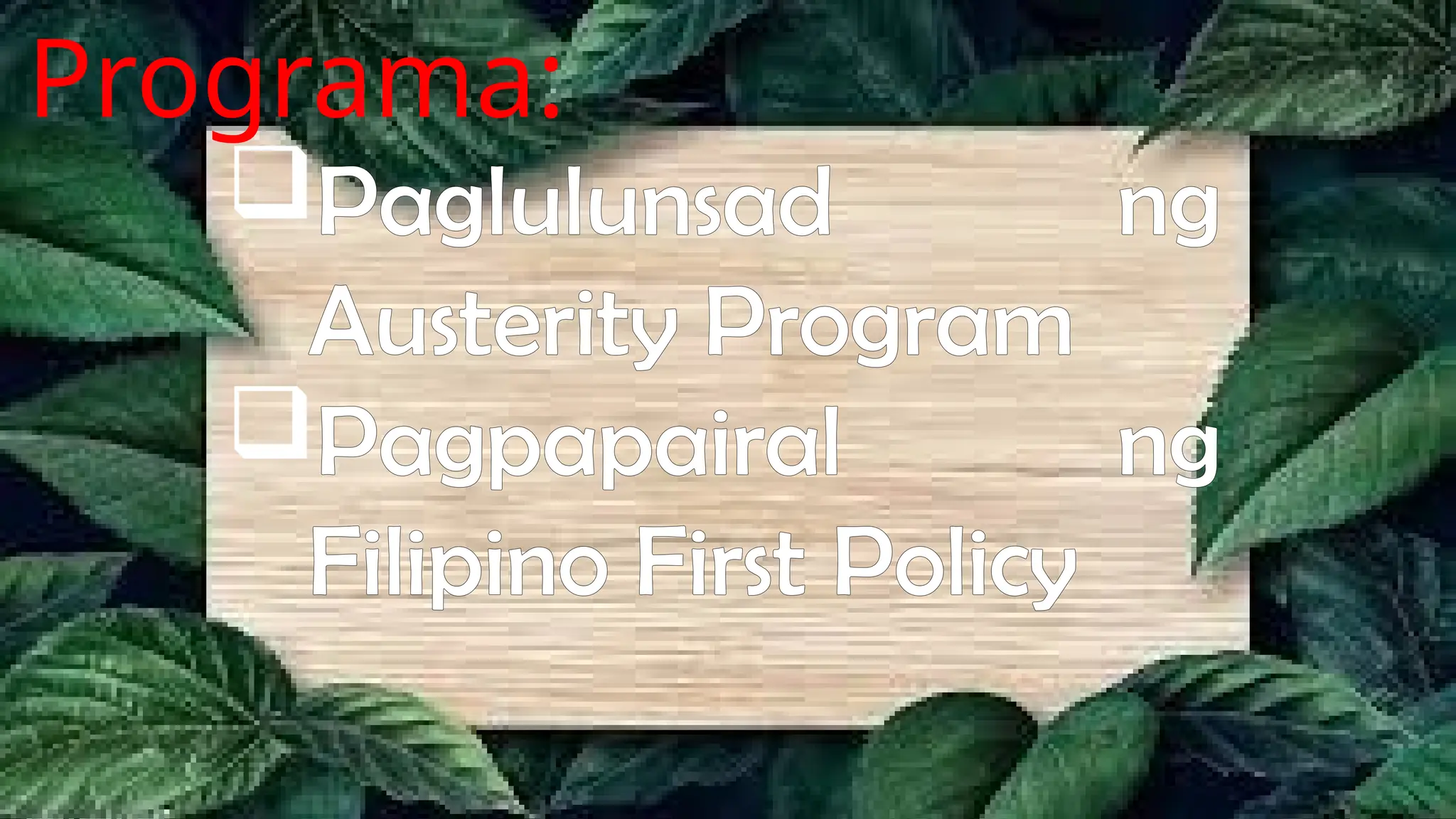 Mga Programang Ipinatupad ng Ibat ibang Pangulo ng Pilipinas | PPTX Mga Programang Ipinatupad ng Ibat ibang Pangulo ng Pilipinas | PPTX