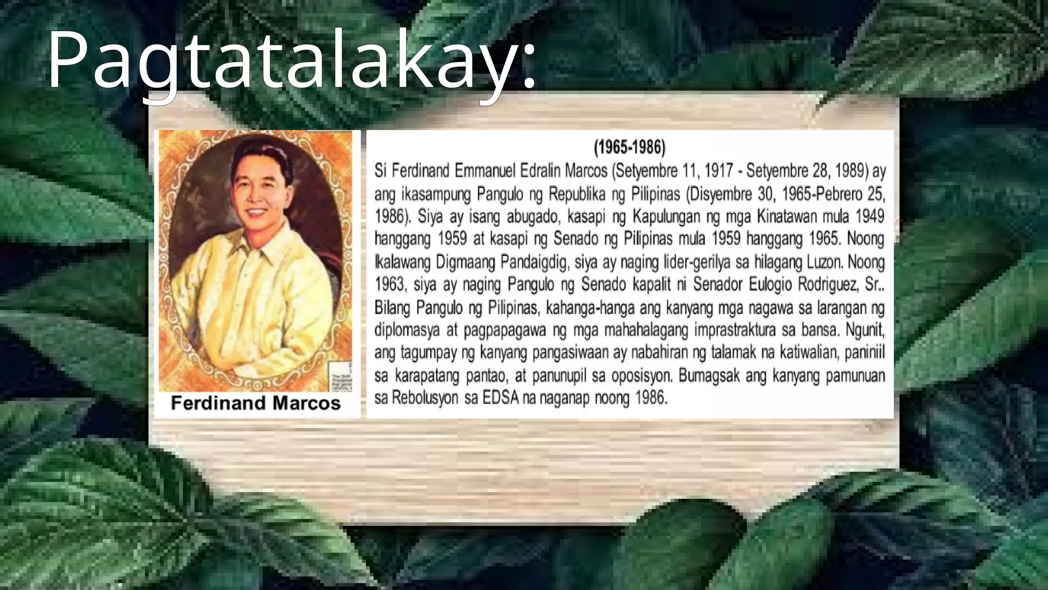 Mga Programang Ipinatupad ng Ibat ibang Pangulo ng Pilipinas | PPTX Mga Programang Ipinatupad ng Ibat ibang Pangulo ng Pilipinas | PPTX