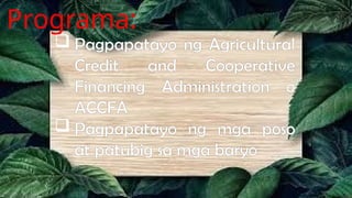 Mga Programang Ipinatupad ng Ibat ibang Pangulo ng Pilipinas | PPTX