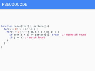 String Matching (Naive,Rabin-Karp,KMP) | PPTX