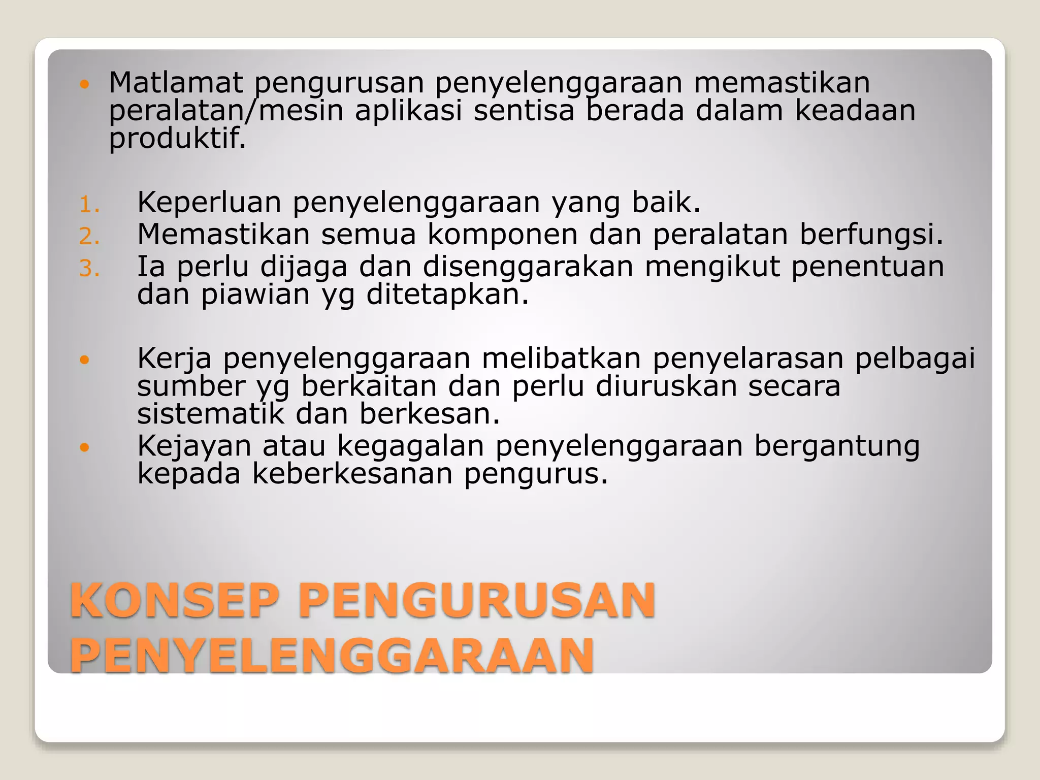 penyelenggaraan | PPTX