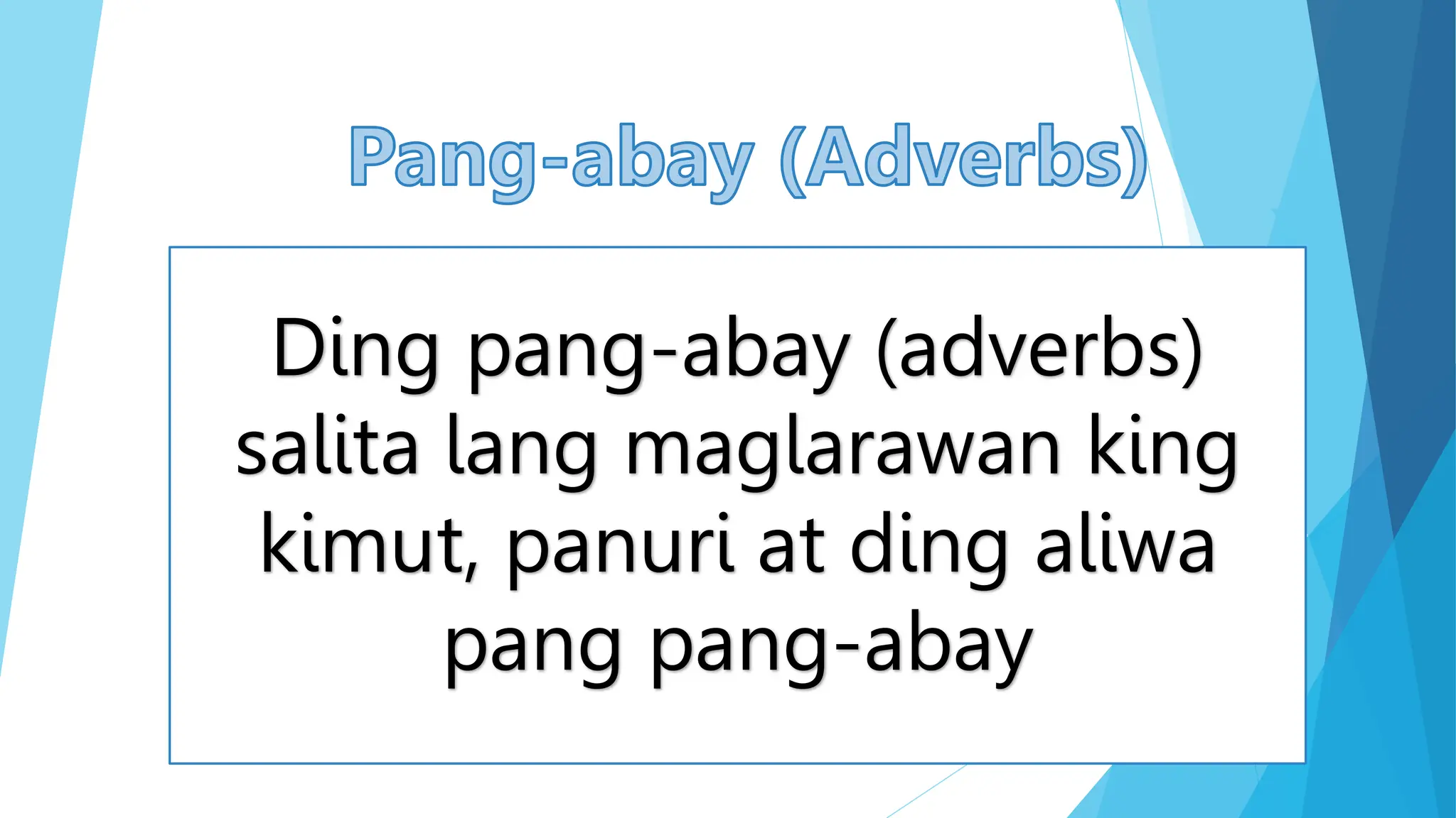 pilipino pang abaay panagurisimuno pangungusap | PPTX